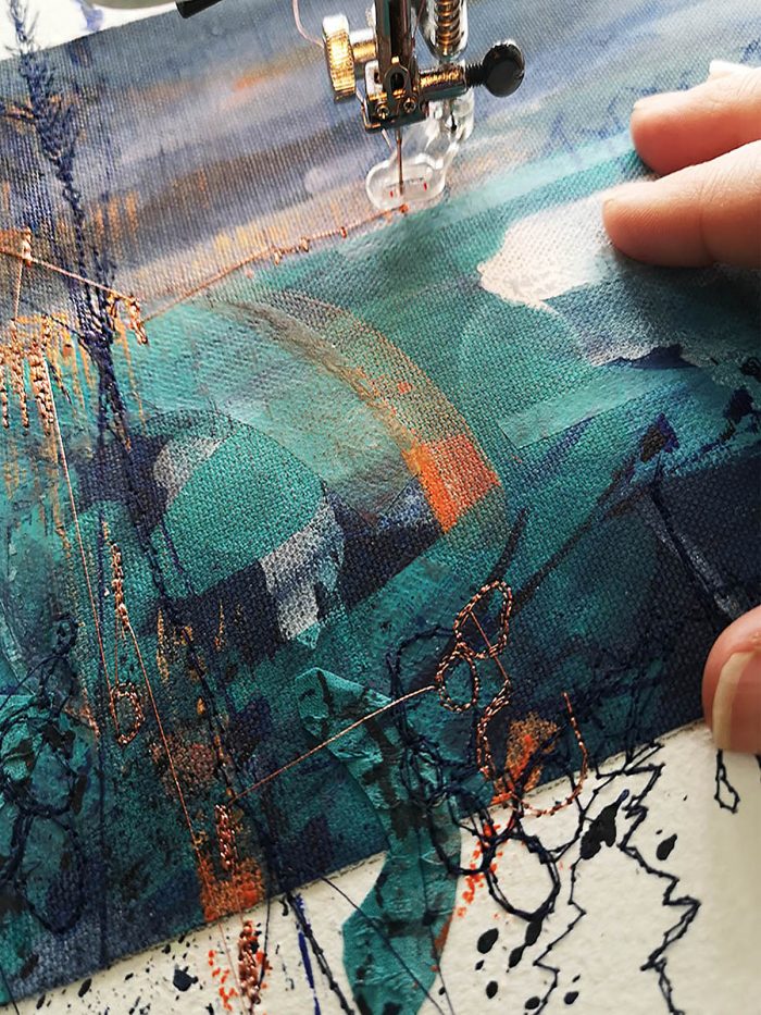 Artist Ellie Hipkin - British Textile artist - landscapes and Seascapes
