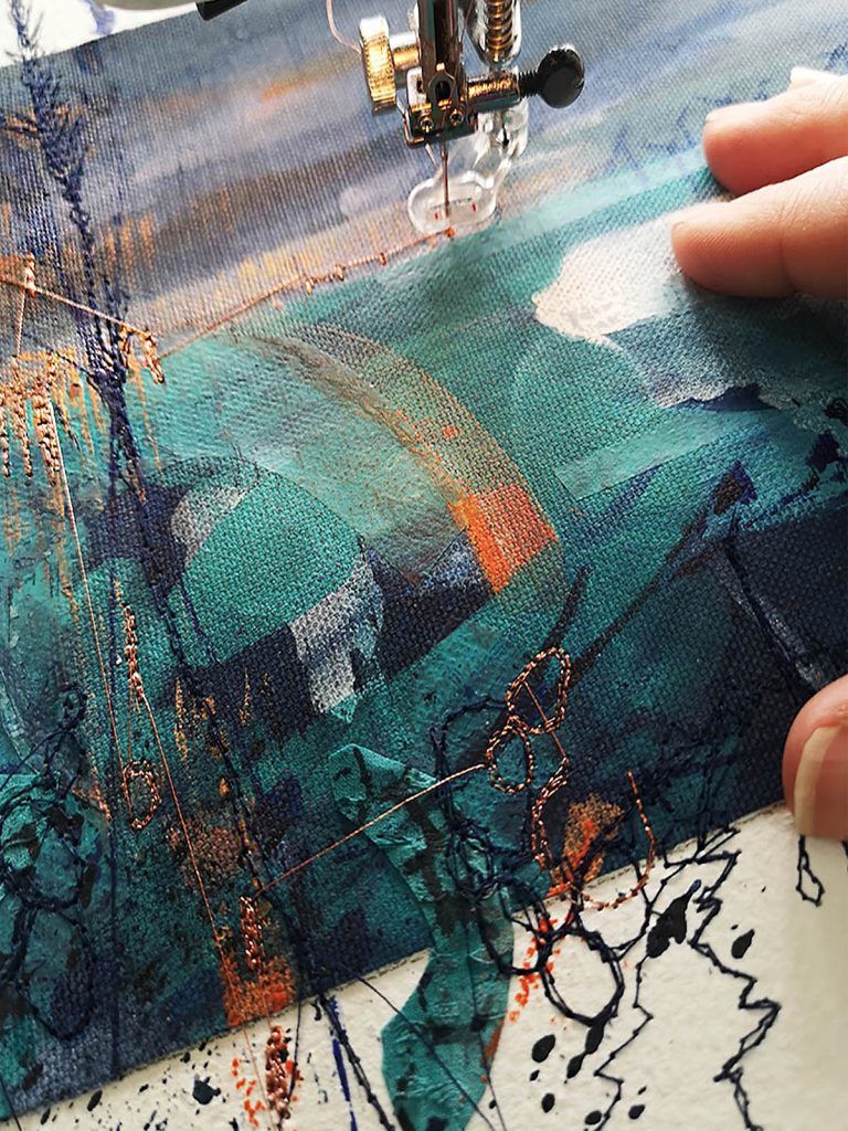 Artist Ellie Hipkin - British Textile artist - landscapes and Seascapes