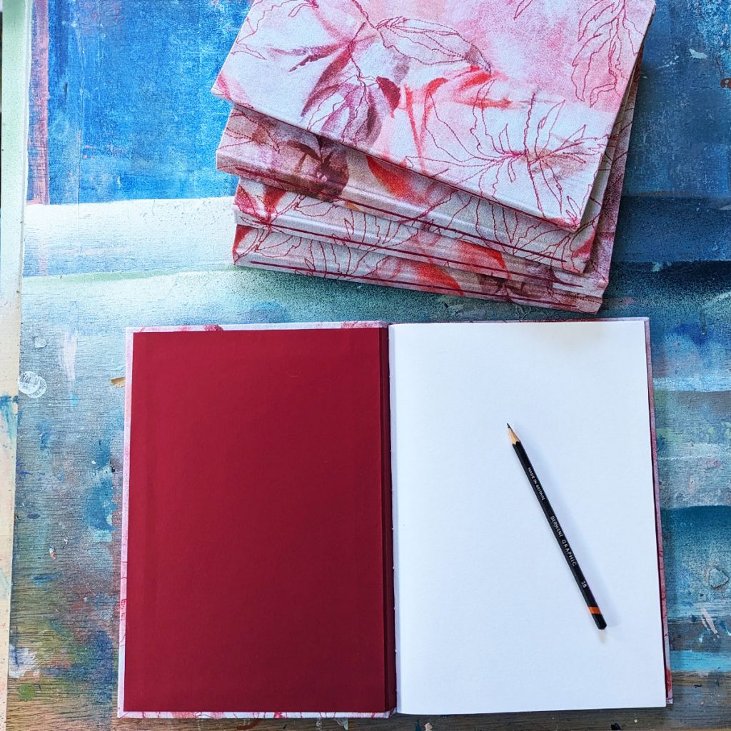 handmade A5 notebook - by textile artist Ellie Hipkin